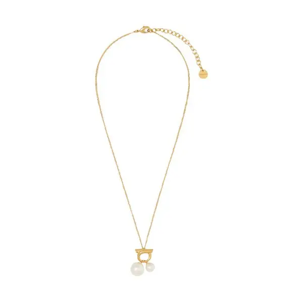 FERRAGAMO Necklace With Double Pearls - Gold