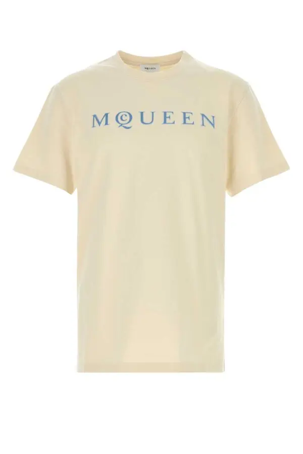 Alexander McQueen Cream Cotton T-shirt - Yellow