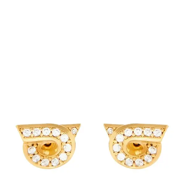 FERRAGAMO Gancini Crystal Earrings - Gold