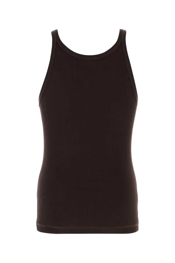 Dolce & Gabbana Chocolate Cotton Tank Top - Brown