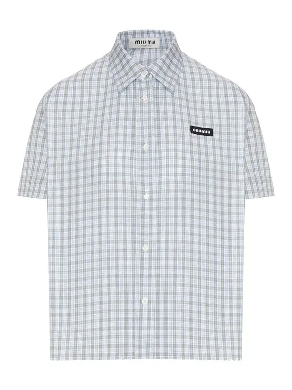 Miu Miu Check Poplin Shirt - Multicolor