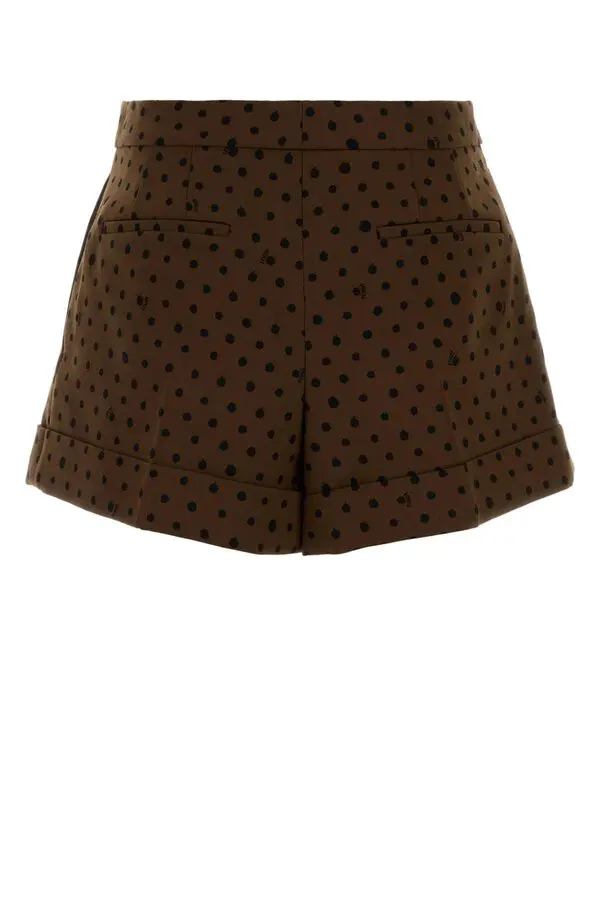Fendi Printed Stretch Wool Blend Shorts - Multicolor