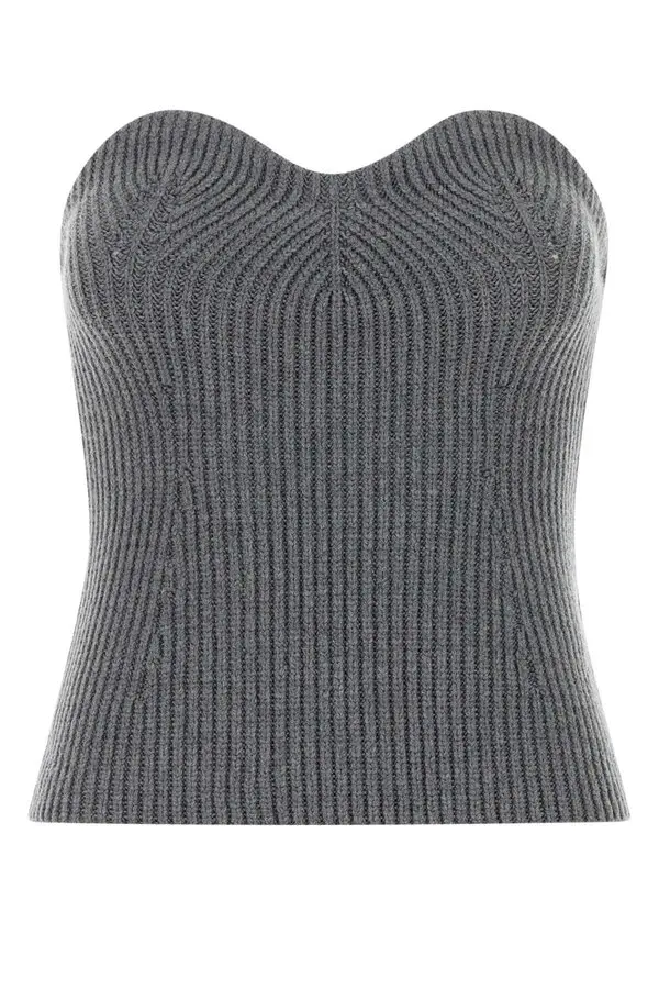 JIL SANDER Grey Wool Blend Bodice