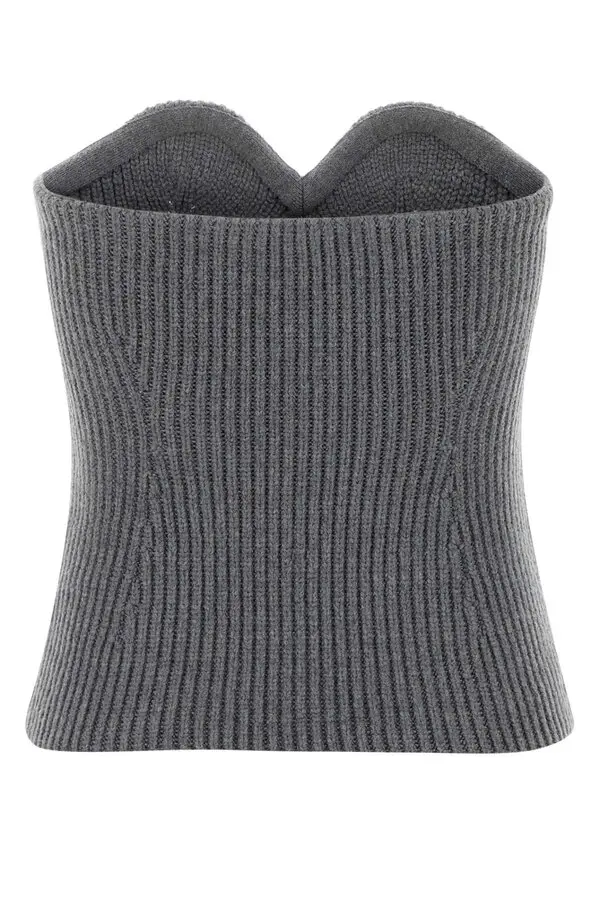 JIL SANDER Wool Blend Bodice - Gray