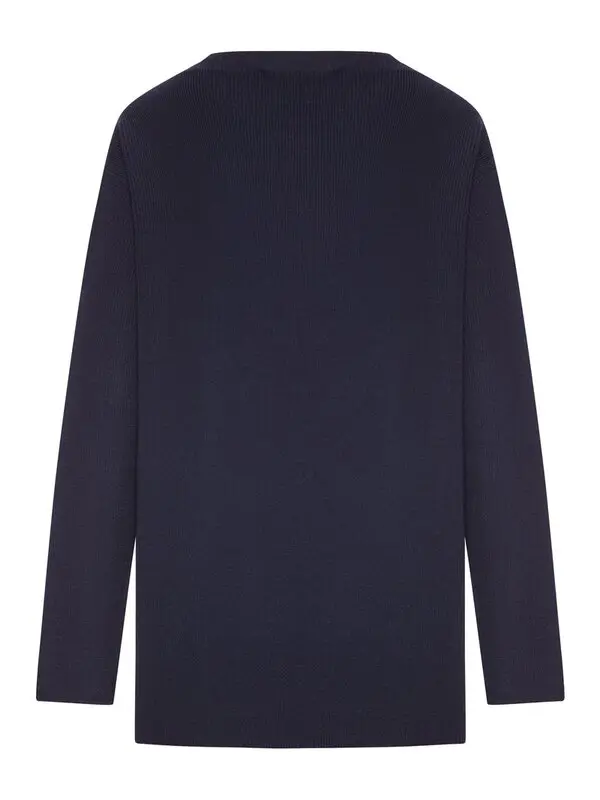 Miu Miu Oversized Ribbed Knit Sweater With Logo