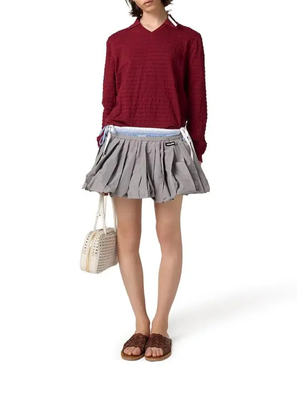 Miu Miu V-neck Cotton Sweater - Multicolor