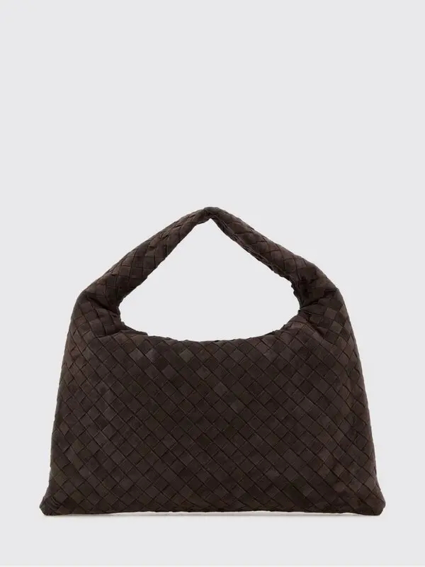 Bottega Veneta Hop Bag In Intrecciato Suede - Brown