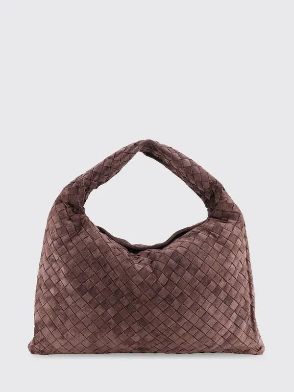 Bottega Veneta Hop Bag In Intrecciato Suede - Brown