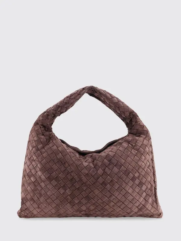 Bottega Veneta Hop Bag In Intrecciato Suede - Brown
