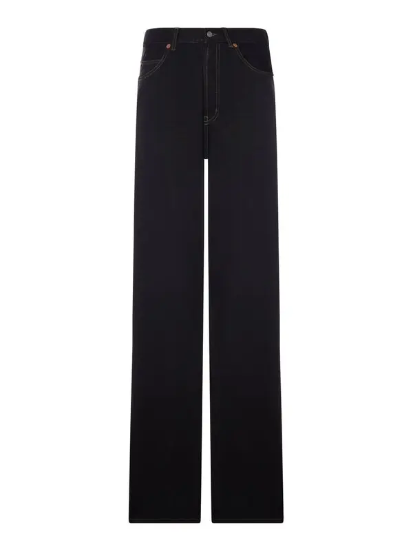 Saint Laurent Wide Leg Jeans - Black