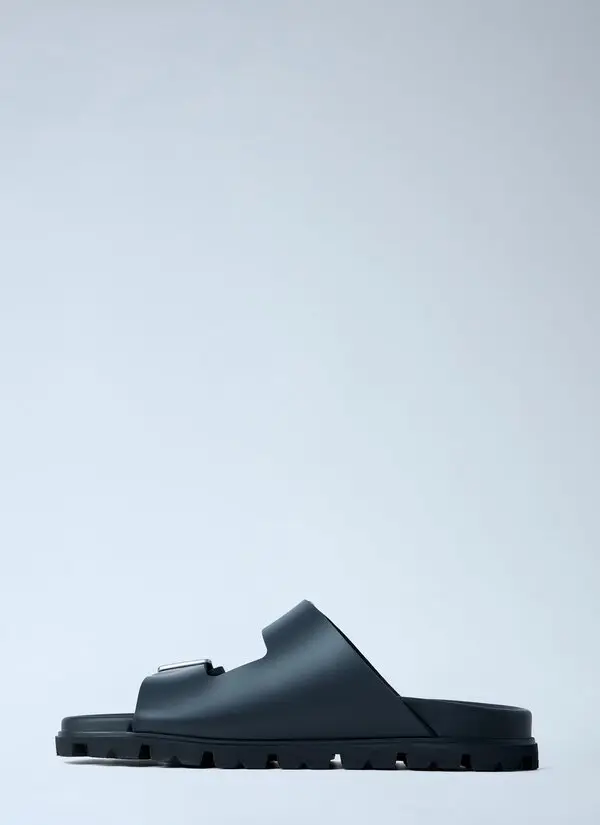 Prada Rubber Double Strap Slides