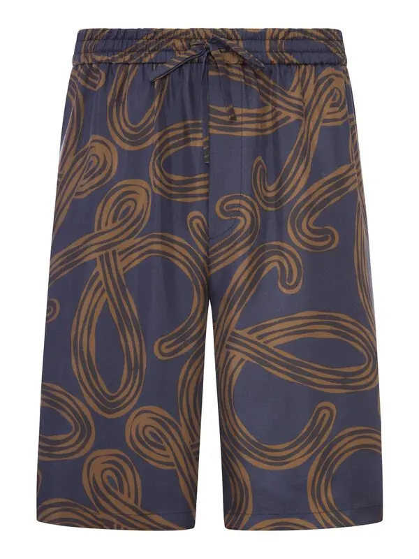 Loewe X Paula's Ibiza Silk Twill Anagram Print Shorts - Multicolor