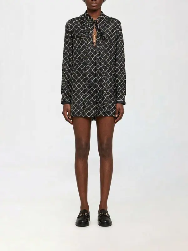 Gucci Horsebit Print Silk Chemisier Dress