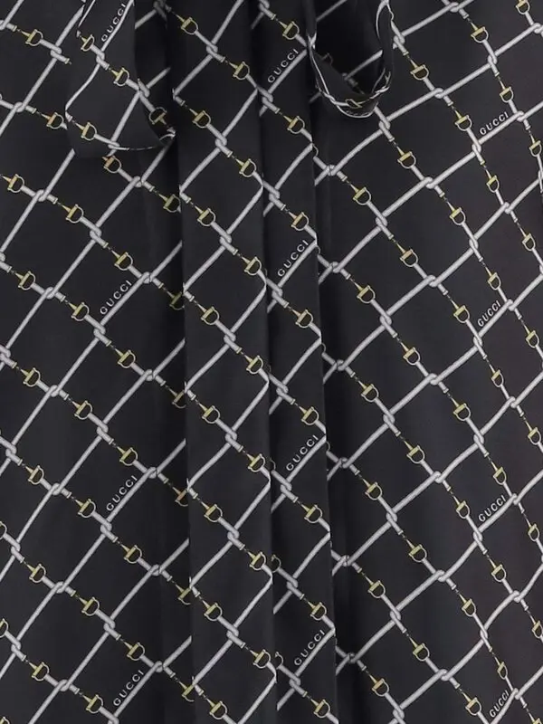Gucci Horsebit Print Silk Chemisier Dress