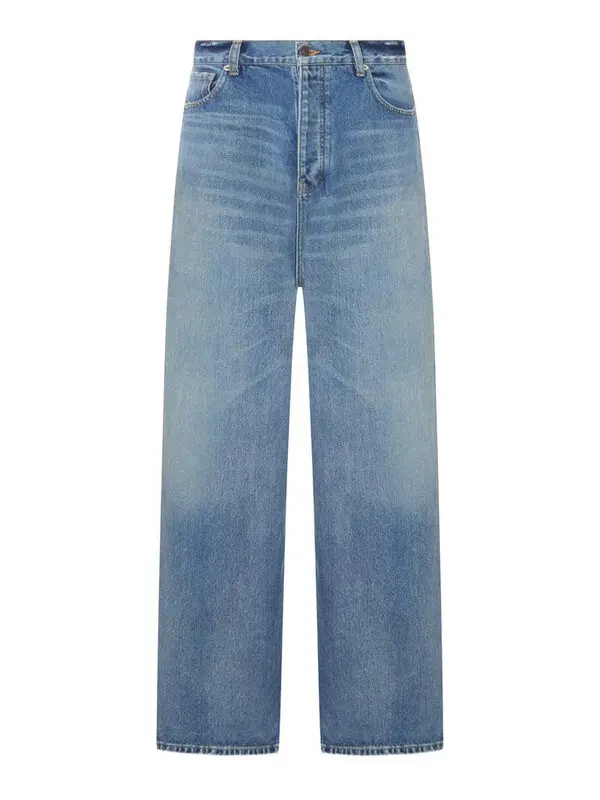 Balenciaga Dark Organic Denim Baggy Jeans - Blue