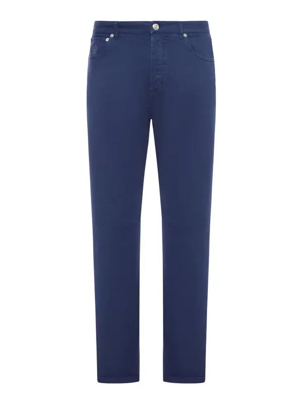 Brunello Cucinelli Five-pocket Garment-dyed Denim Trousers