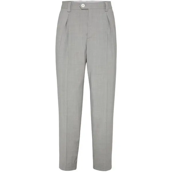 Brunello Cucinelli Grey Trousers Tapered Trousers - Gray