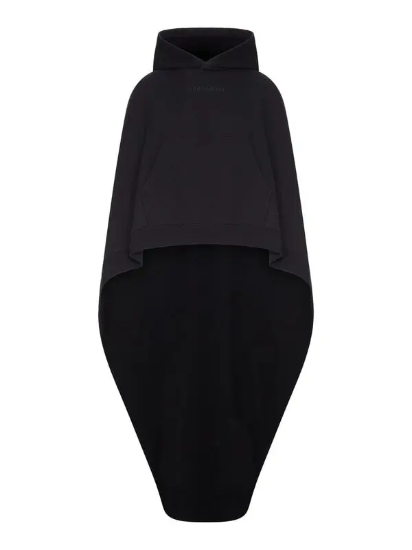 Balenciaga Oversized Asymmetric Hooded Sweatshirt Cape