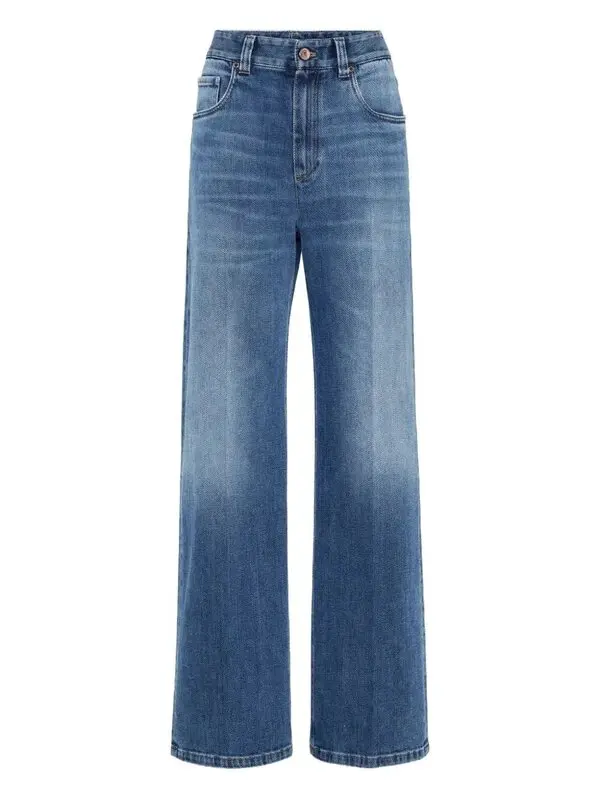 Brunello Cucinelli Wide-leg Denim Pants - Multicolor