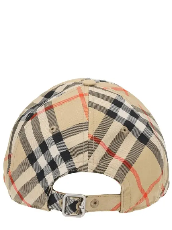 Burberry Check Baseball Hat - Cream