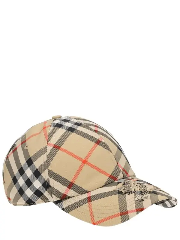 Burberry Check Baseball Hat - Cream