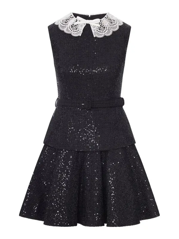 SELF-PORTRAIT Sequin Boucle Mini Dress