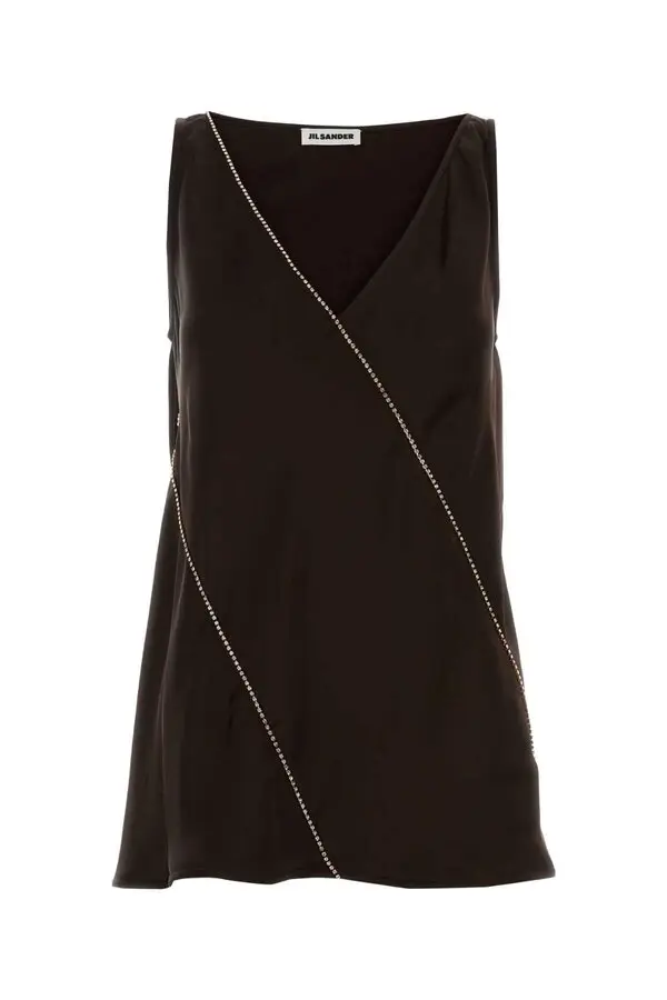 JIL SANDER Chocolate Viscose Top