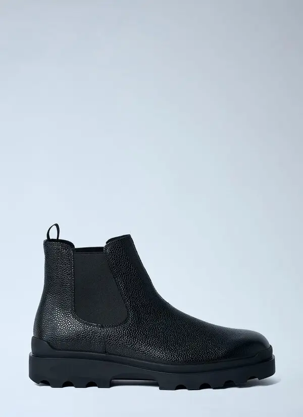 Prada Stamped Leather Boots - Black