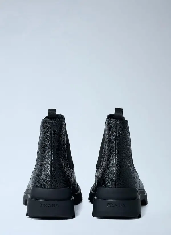 Prada Stamped Leather Boots