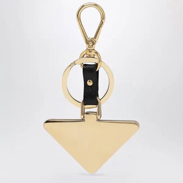 Prada Saffiano Leather And Metal Keychain