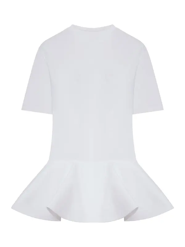 Alaïa Cotton Jersey T-shirt With Crinoline - White