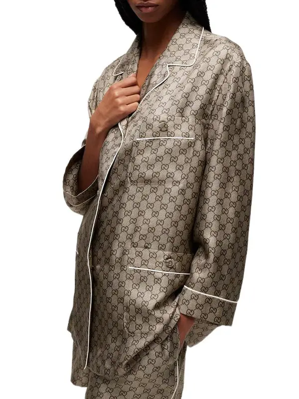 Gucci Printed Silk Twill Shirt