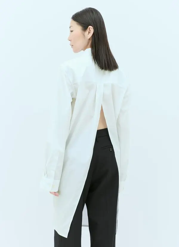 Dries Van Noten Open-rear Poplin Shirt - White