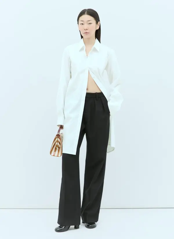 Dries Van Noten Open-rear Poplin Shirt - White