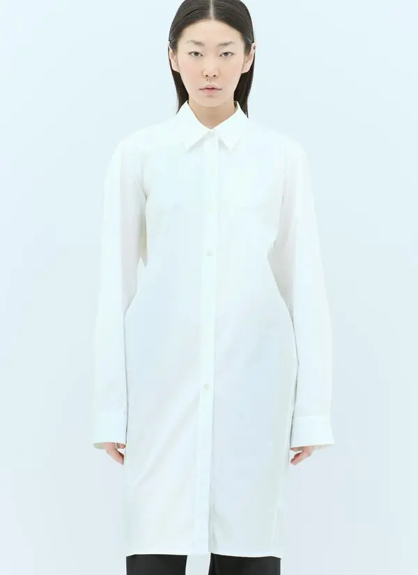Dries Van Noten Open-rear Poplin Shirt - White