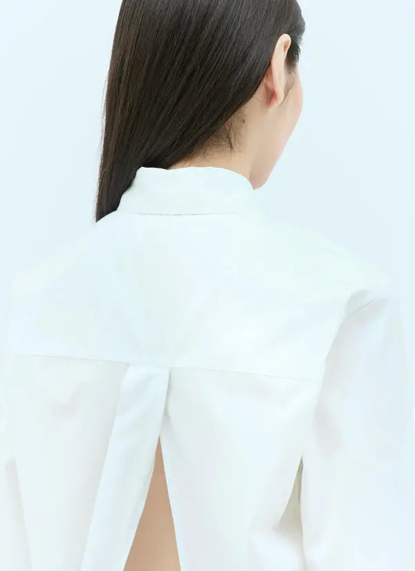 Dries Van Noten Open-rear Poplin Shirt - White