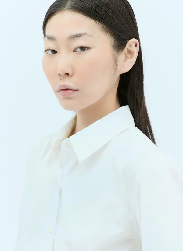 Dries Van Noten Open-rear Poplin Shirt - White