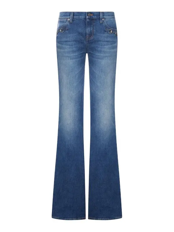 Gucci Stretch Cotton Jeans With Hook - Blue