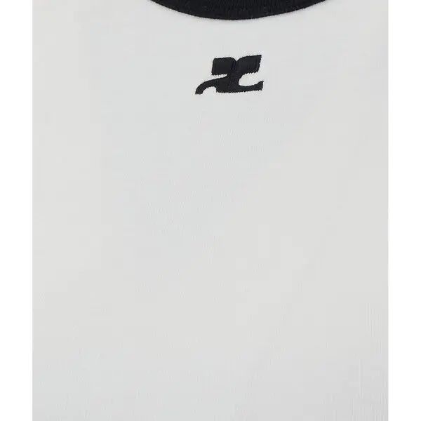 COURREGES Signature Contrast T-shirt - White