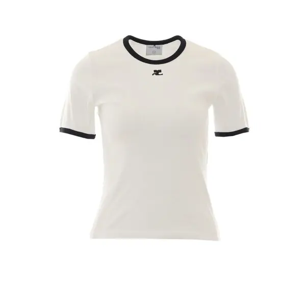 COURREGES Signature Contrast T-shirt - White