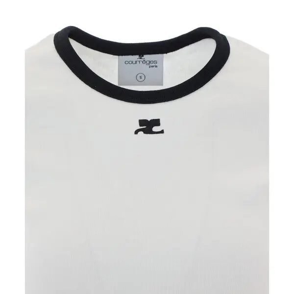 COURREGES Signature Contrast T-shirt - White