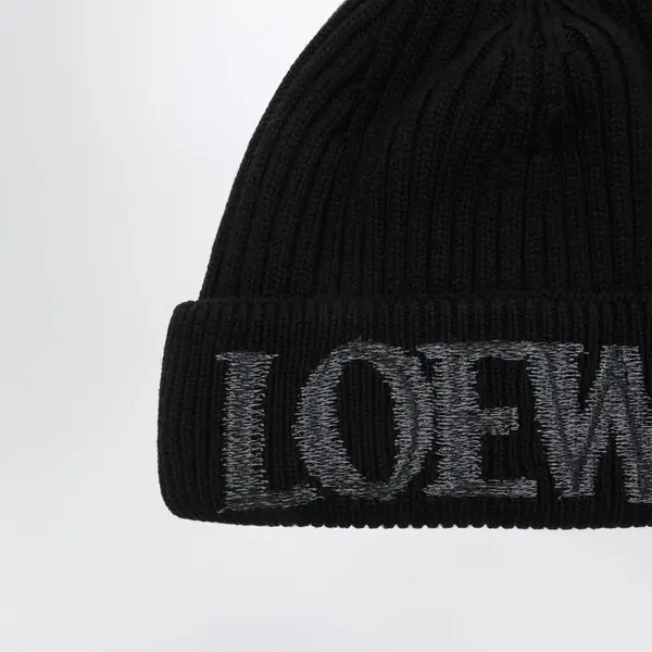Loewe Wool Beanie With Logo Embroidery