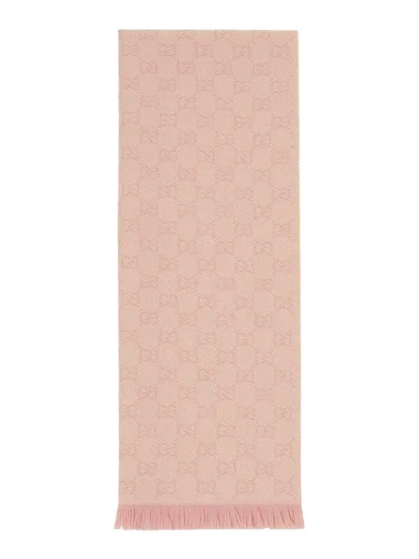 Gucci Gg Wool Scarf - Pink