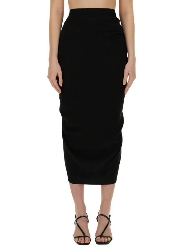 Dries Van Noten Draped Midi Skirt - Black