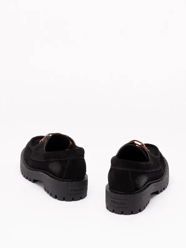 Prada Laced Suede Loafers
