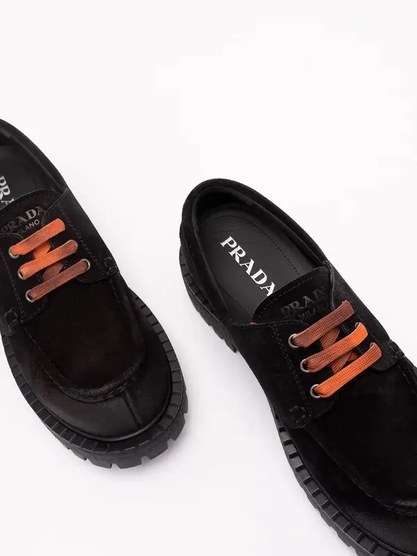 Prada Laced Suede Loafers
