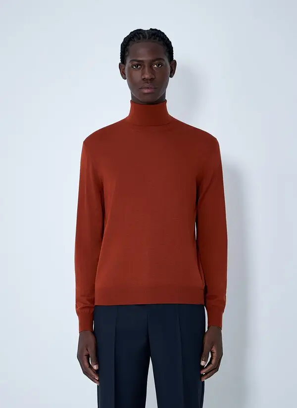 Saint Laurent Wool Turtleneck Sweater - Red