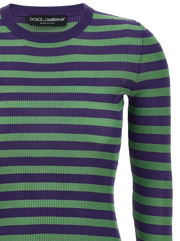 Dolce & Gabbana Striped Viscose Sweater - Multicolor