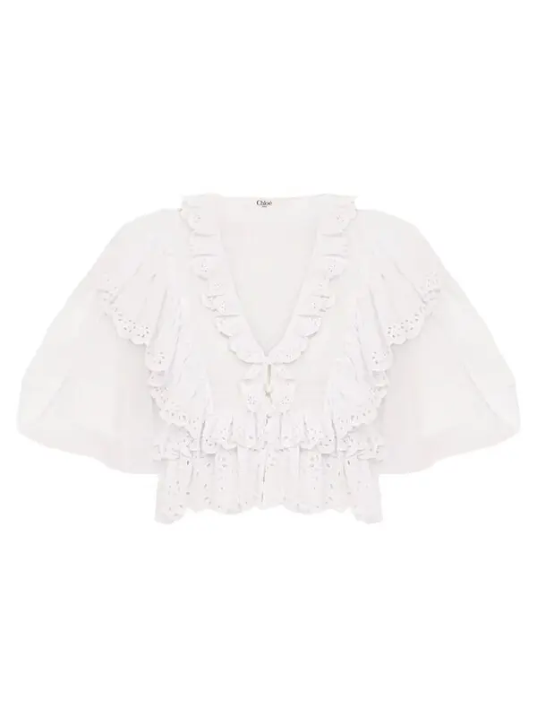 Chloé Crop Ruffle Top - Multicolor