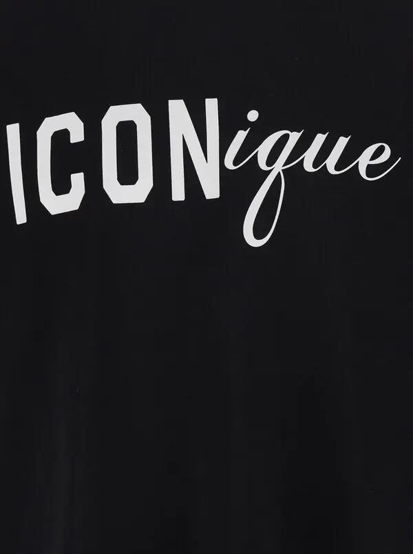 Dsquared2 T-shirt With Round Neck And Logo On The Front In Cotton For - Black